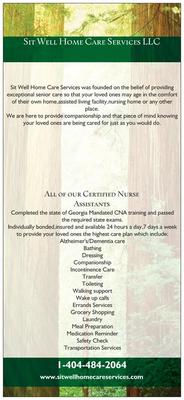 Sit Well Home Care Services | Marietta, GA | Reviews | SeniorAdvisor